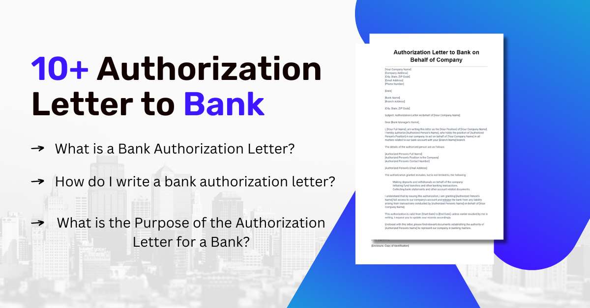 10+ Authorization Letter to Bank PDF, Docs