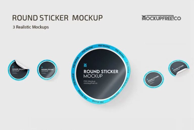 Circle Sticker Mockup - Mockuptemplate