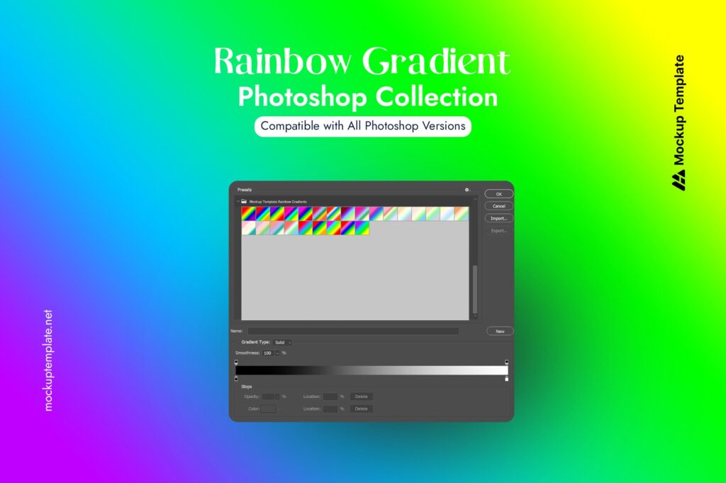 25 Rainbow Gradient Photoshop (FREE)