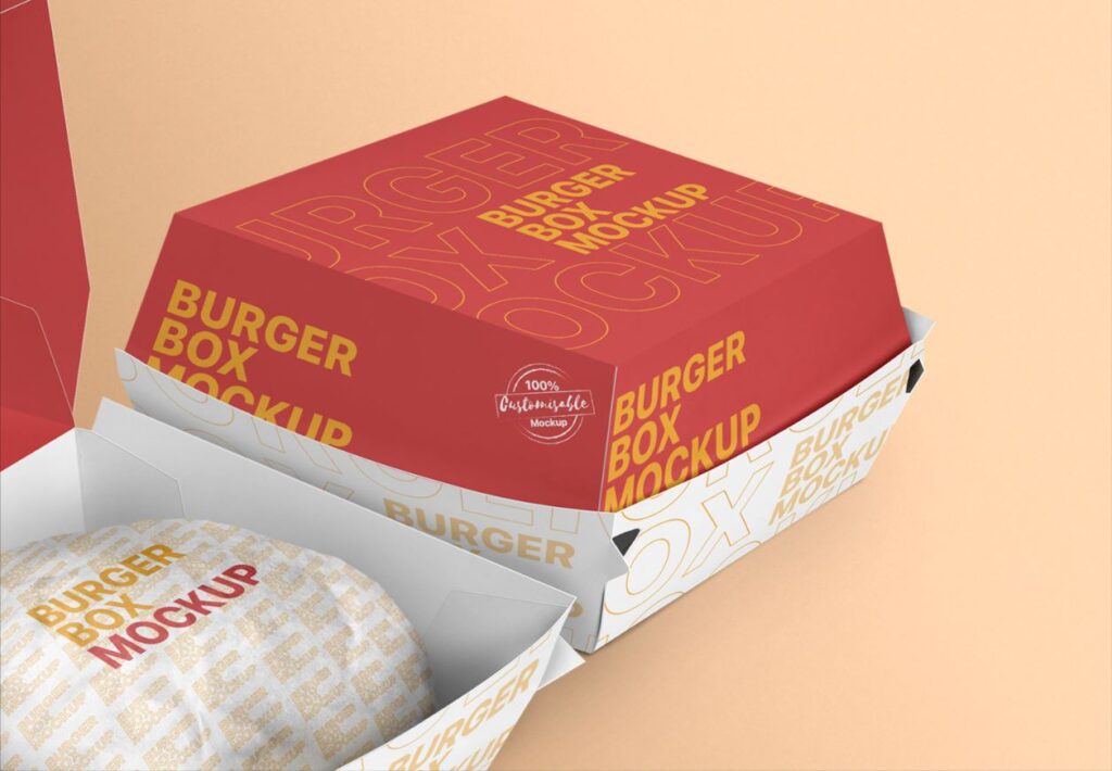 Free Burger Box Mockup