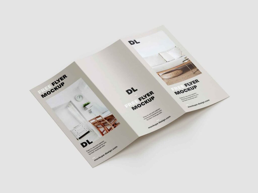 Tri Fold Leaflet Mockup PSD